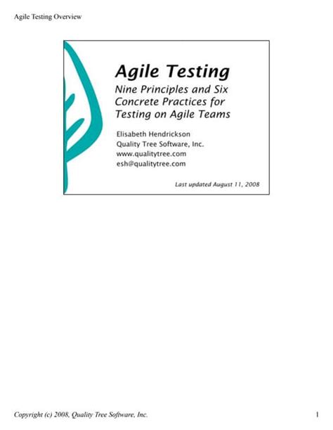 Agile Testing Ppt