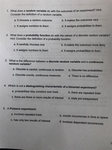 solved what does a random variable do with the outcomes of