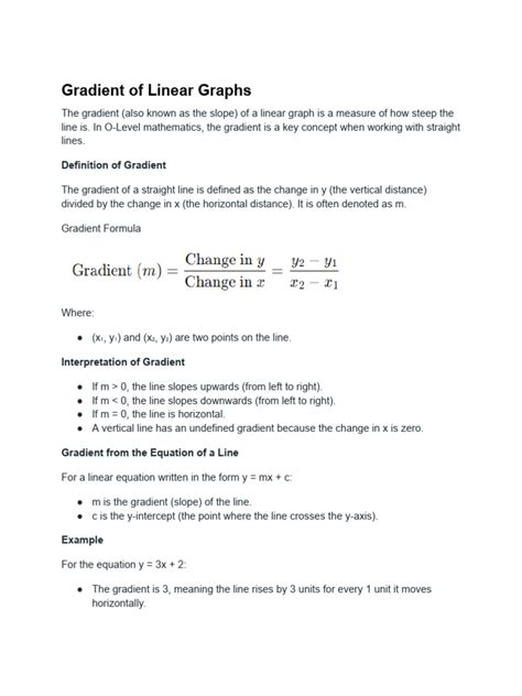 Coordinate Geometry Gradient Of Linear Graphs Pdf