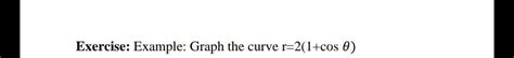 Solved Exercise Example Graph The Curve R 2 1 Cos 6 Chegg Com