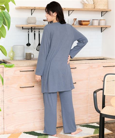 【楽天市場】【夏クーポンで20％off】カップ付き リブカットソー 長袖 3点セット レディース パジャマ 部屋着 女性 春 夏 春夏 ルーム