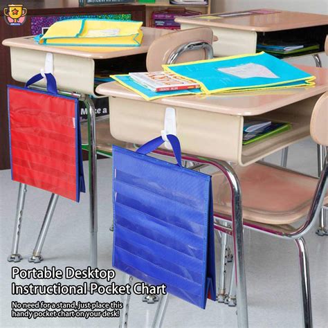 Classroom Desktop Pocket Chart Double Sided Hanging Pocket Phonics Classroom Display Chart Yue