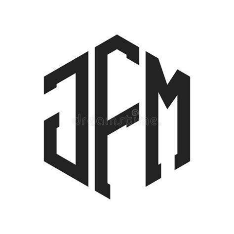 Jfm Logo Design Initial Letter Jfm Monogram Logo Using Hexagon Shape Stock Illustration