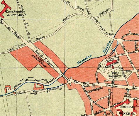 Old Map Of Clermont Ferrand France 1950 Vintage Map Wall Map Print Vintage Maps And Prints