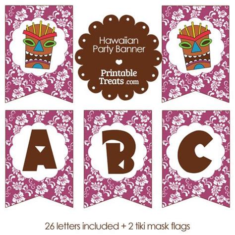 Printable Purple Hawaiian Party Banner Birthday Banner Free Printable