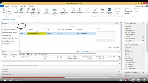 Create A Purchase Order In Microsoft Dynamics NAV 2015