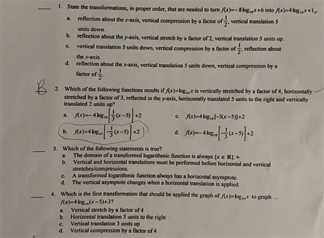 Solved 1 State The Transformations In Proper Order That