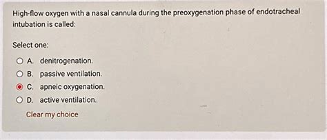 High Flow Oxygen With A Nasal Cannula During The Preoxygenation Phase Of Endotracheal Intubation