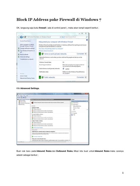 Block Ip Address Pake Firewall Di Windows 7 Pdf