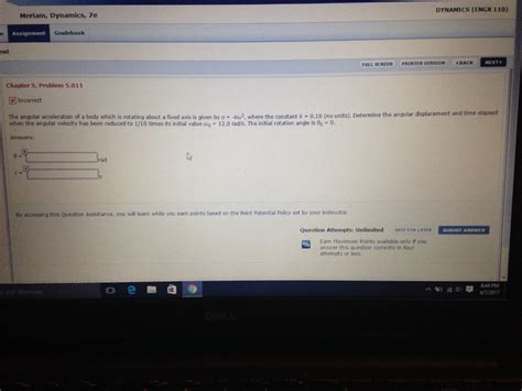 Solved The Angular Acceleration Of A Body Which Is Rotating Chegg