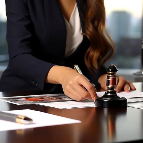 Premium Photo Office Oath Female Notary Public At Work