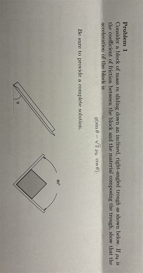 Solved Problem 1consider A Block Of Mass M ﻿sliding Down An