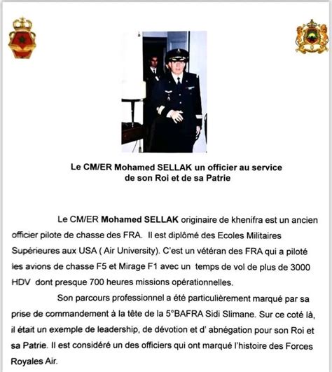 Feu Le Colonel Major Mohamed Sellak