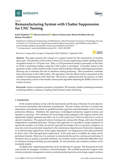 Pdf Remanufacturing System With Chatter Suppression For Cnc Turning