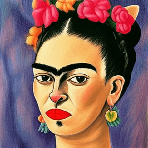 Frida Kahlo Style Cat Painting Creative Fabrica