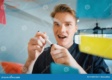 Businessman Brainstorm Idea By Using Mind Map And Sticky Notes Immaculate Stock Image Image