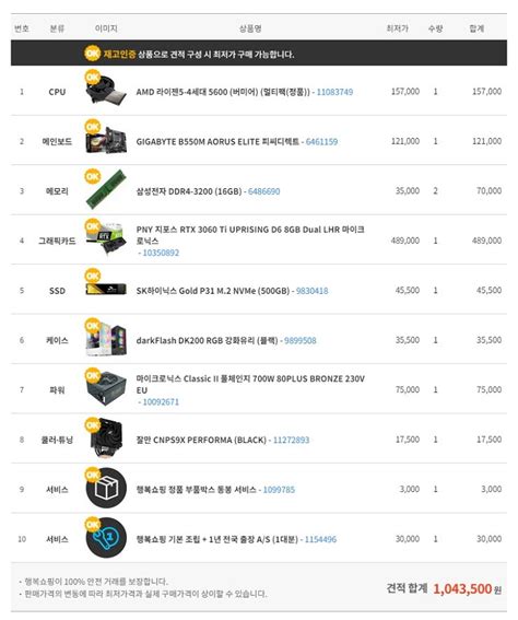 Pc 이륙소컴퓨터 견적 참고 부탁드립니다 Vortex Gaming