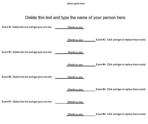 5 Biography Timeline Templates Doc Excel