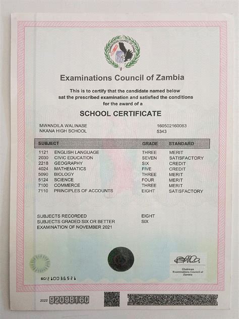 Grade 12 School Certificate Pdf