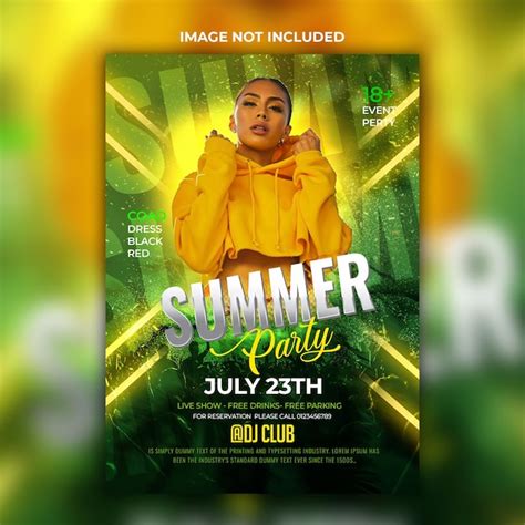 Premium Psd Summer Party Psd Flyer Design Template