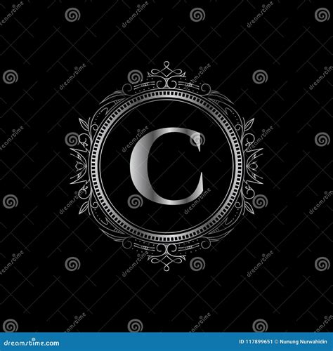 C Initial Monogram Letter Logo Template With Luxury Ornament Stock