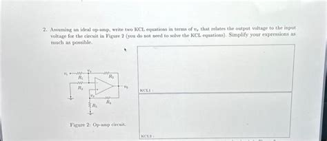 Solved Write The KCL Equations In Terms Of Vx Vi And The Chegg
