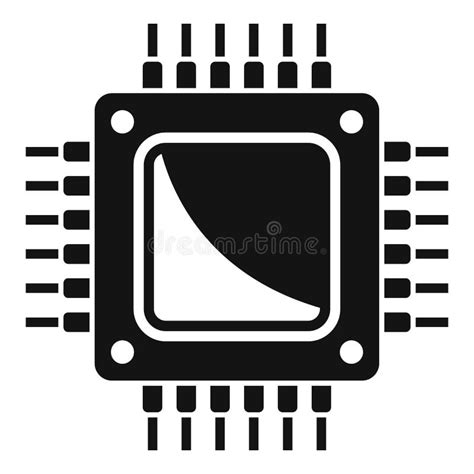 Central Processor Icon Simple Vector Chip Circuit Stock Vector
