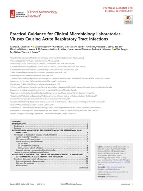 Clinical Microbiology Reviews 2018 Charlton E00042 18full Pdf