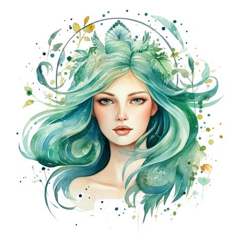 Premium Ai Image A Close Up Of A Woman With Blue Hair And A Flower