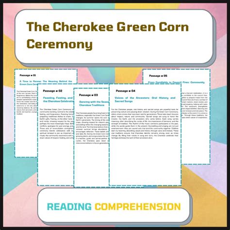 The Cherokee Green Corn Ceremony Comprehension Passage Activities