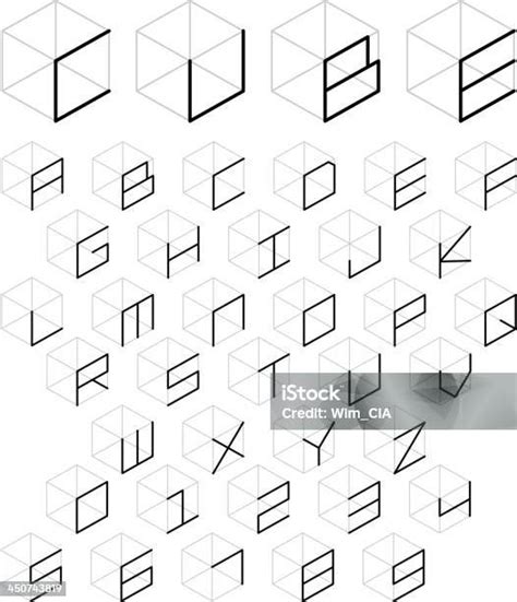 3 D 직육면체 알파벳 및 숫자 0명에 대한 스톡 벡터 아트 및 기타 이미지 0명 광고 기하 도형 Istock