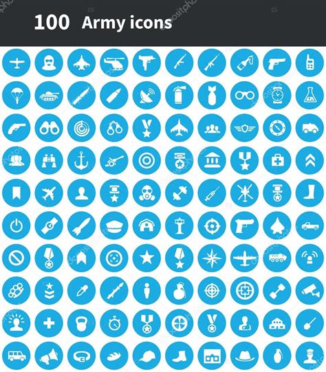 100 Army Icons Stock Vector Image By ©rashad Ashurov 66166099