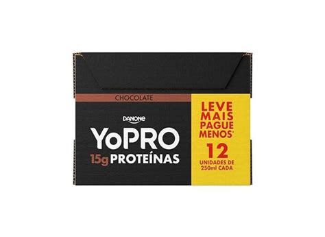 Yopro Bebida Láctea Uht Chocolate 15g De Proteínas 250ml 12 Unidades