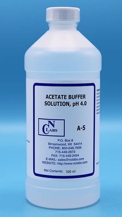 Acetate Buffer Ph 4 0 Apha For Chlorine A 5 A5 Nc Labs Products