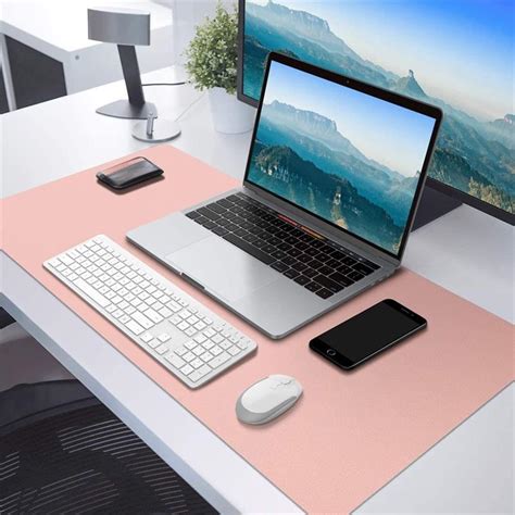 Double Side Pu Leather Desk Pad Waterproof Mouse Keyboard Pad