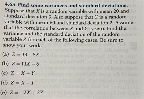 Solved Find Some Variances And Standard Deviations Chegg