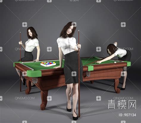 【台球桌美女人物3d模型】 现代vr无灯光有贴图max2016台球桌美女人物3d模型下载 Id907134 免费3dmax模型库 青模3d模型网