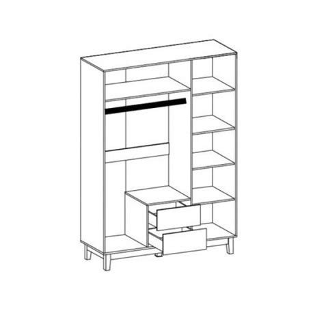 ᐉ Шафа розпашна для спальні Меблі Сервіс Глорія 3Д2Ш 1534x544x2162 ДСП колір дуб самоа білий