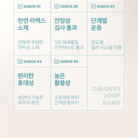 허닭 칼로바이 루프밴드 5종 Set 탄력 저항 스쿼트 스트레칭 요가 홈트 헬스 근력 운동 고무 밴드