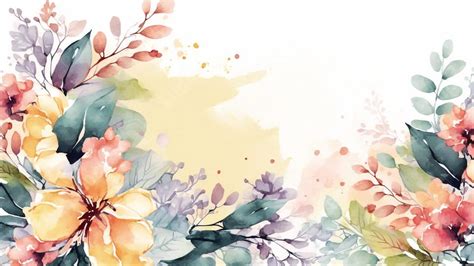 Simple Illustration Border Of Spring Flowers And Plants Powerpoint