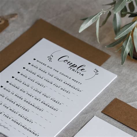 couple trivia game free printable by printworks