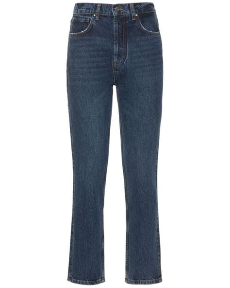 Anine Bing Sonya High Rise Straight Jeans In Blue Lyst
