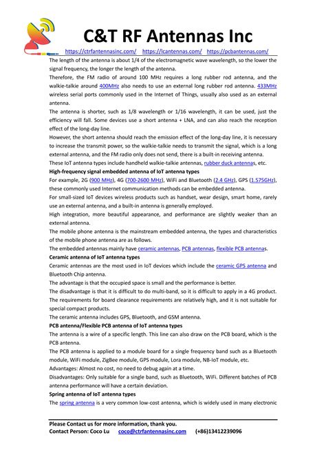 What Are The Iot Antenna Types Pdf Internet Of Things Internet