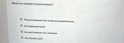 What Is An Example Of Synchondrosis O The Joint Between The Frontal