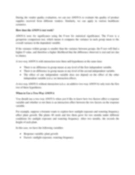 Solution Anova One Way Anova One Way Classification Studypool