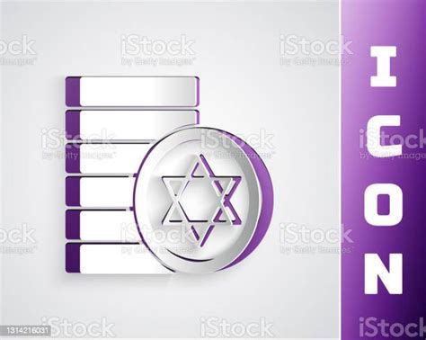 종이 회색 배경에 고립 된 유대인 동전 아이콘을 잘라 통화 기호입니다 종이 아트 스타일 벡터 1위에 대한 스톡 벡터 아트 및 기타 이미지 Istock