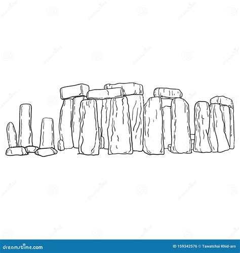 Stonehenge En El Reino Unido IlustraciÃ³n Vectorial Boceto Mano