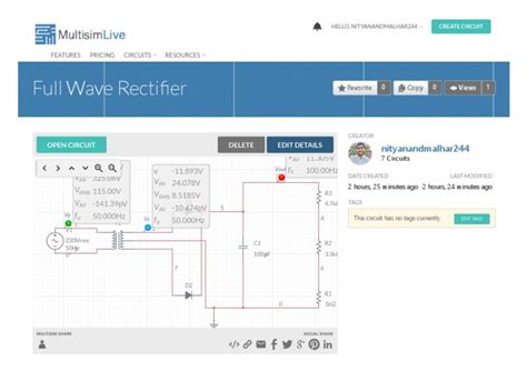 Full Wave Rectifier In Multisim Pdf