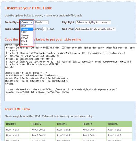 온라인 Html 테이블 생성기table Generator 워드프레스 정보꾸러미