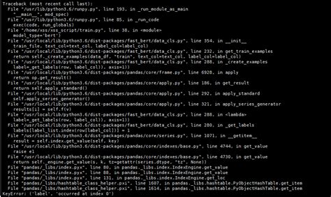 Keyerror Label Occurred At Index 0 · Issue 140 · Utterworks